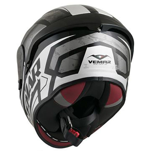 קסדה סגורה VEMAR RACING HURRICANE לבן/שחור | אבזריון אביזרים לרוכב