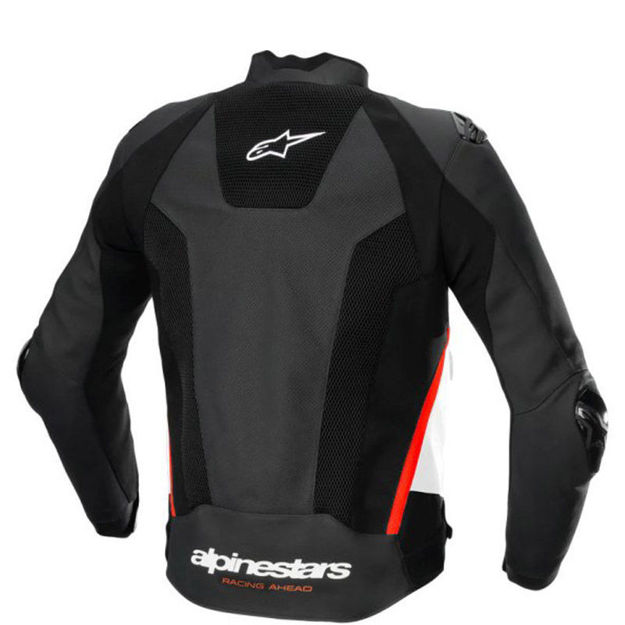 מעיל עור MISSILE V3 A.F שחור/לבן/אדום | אבזריון אביזרים לרוכב